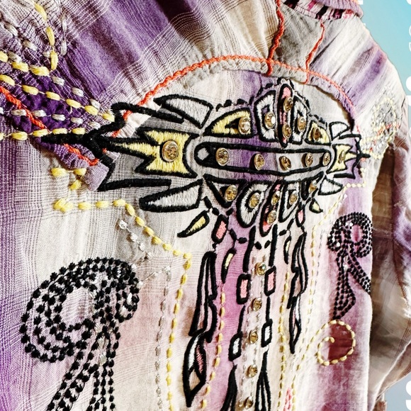Roar | Tops | Roar Brand Button Down Rodeo Glam Shirt Womens M | Poshmark